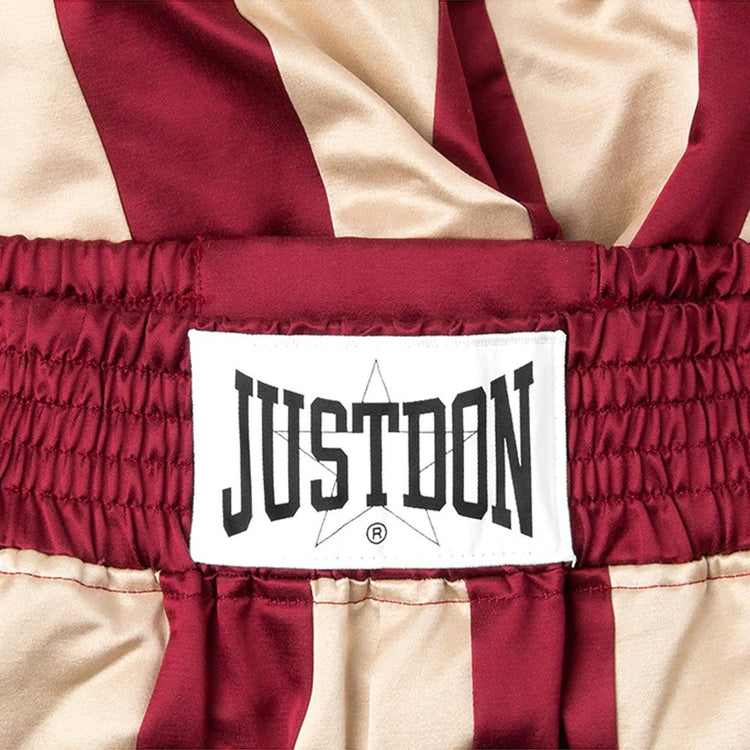 Striped Boxing Short - Burgundy – Feature