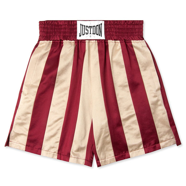 Striped Boxing Short - Burgundy – Feature