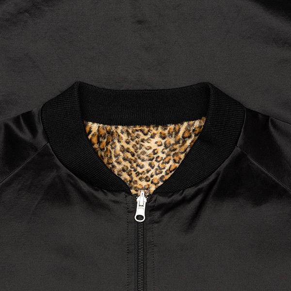 Reversible Rib Collar Jacket - Black/Leopard – Feature