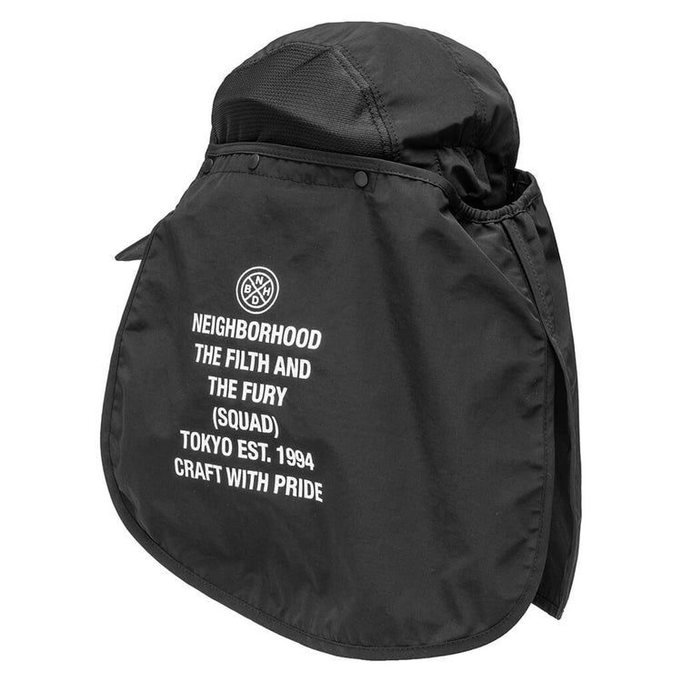 Neighborhood Dusters Cap with Neck Flap - Black | Sun Protection Hat ...