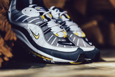 Air Max 98 - White/Tour Yellow/Midnight Navy – Feature