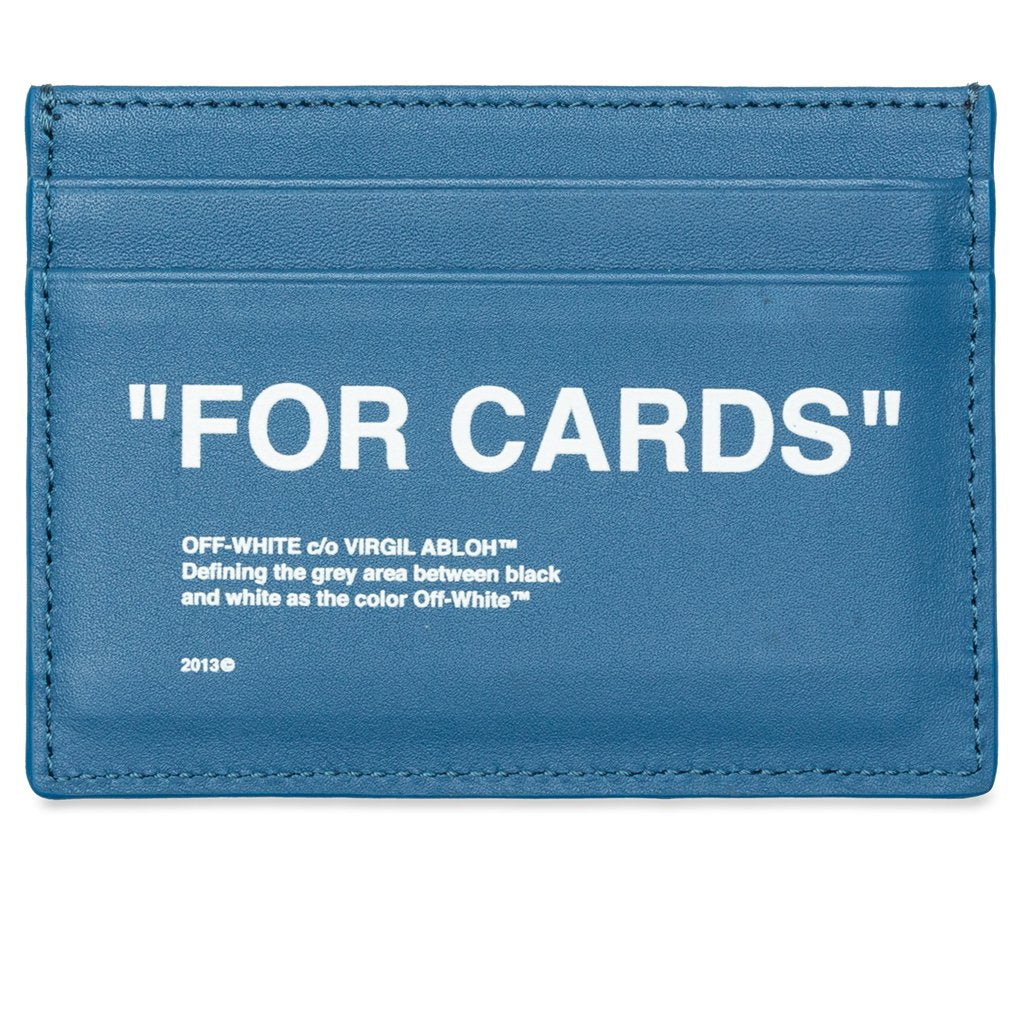 Calf Skin Quote Cardholder - Blue/White – Feature