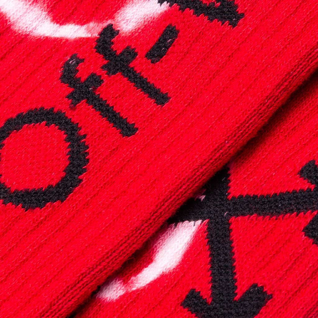 Tie Dye Mid Length Socks - Red/Black – Feature