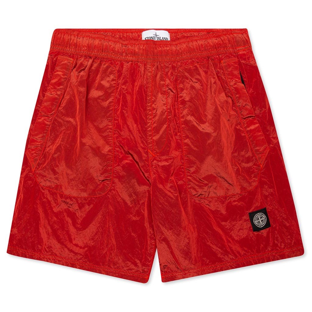 Nylon Metal Swim Trunks - Lobster Red – Feature