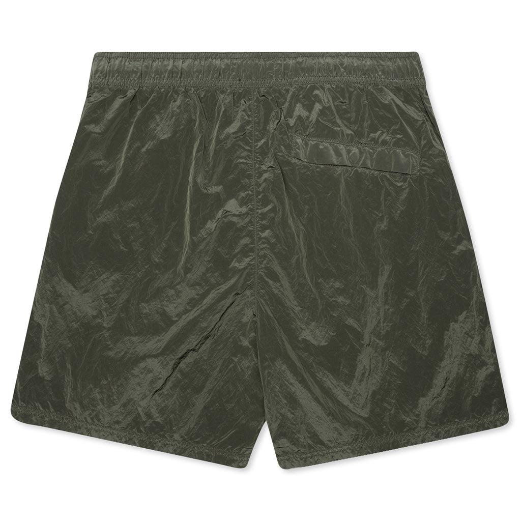 Nylon Metal Swim Trunks - Olive Green – Feature