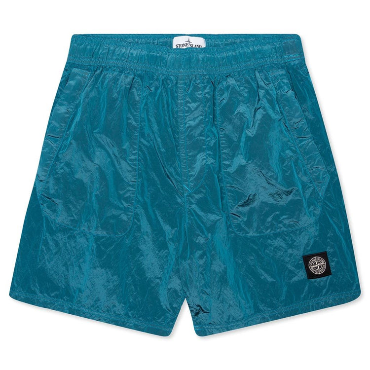 Nylon Metal Swim Trunks - Turquoise – Feature